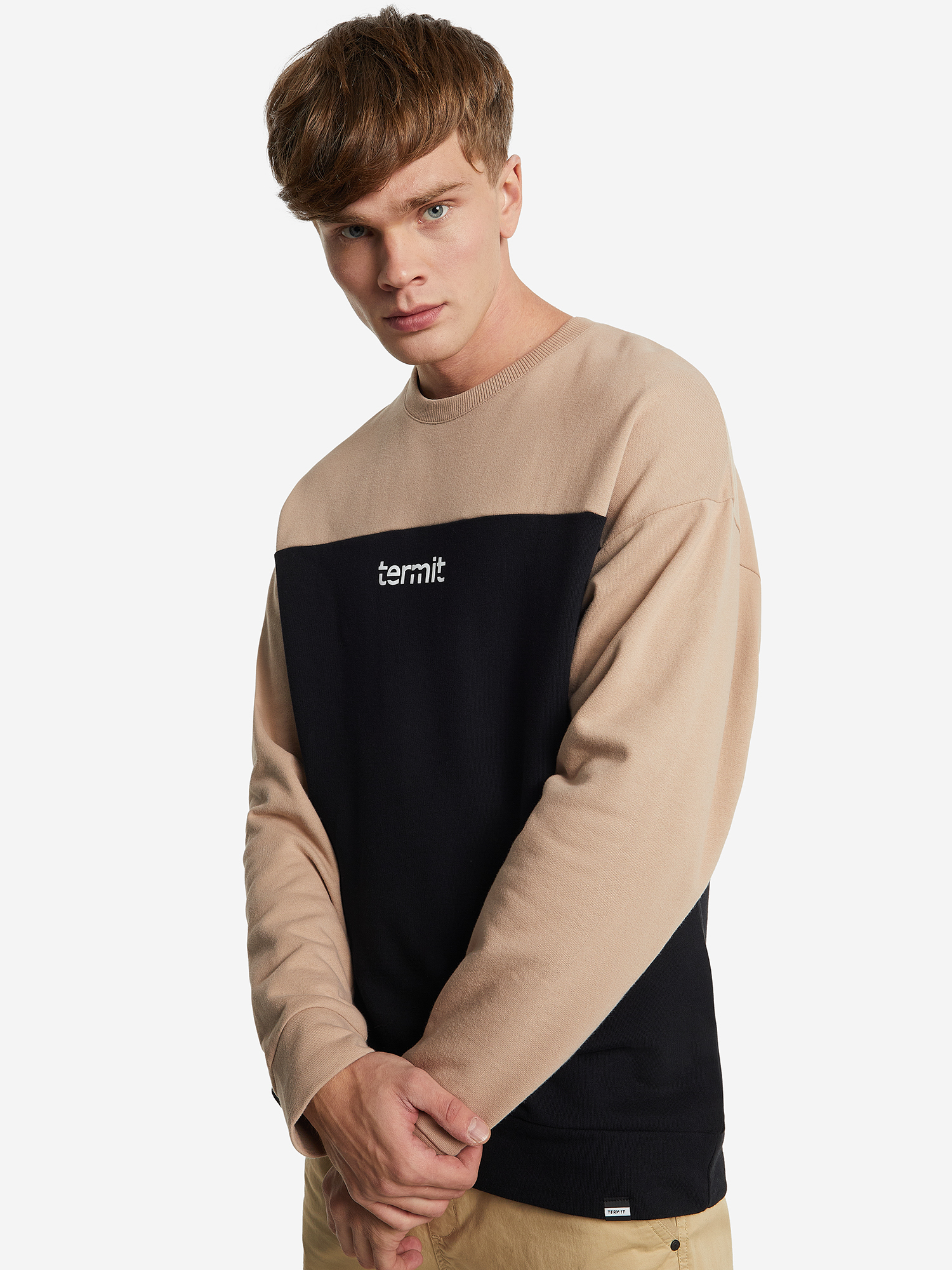 Свитшот мужской Termit черный/бежевый цвет — купить за 3290 тг со скидкой 70 % в интернет ...