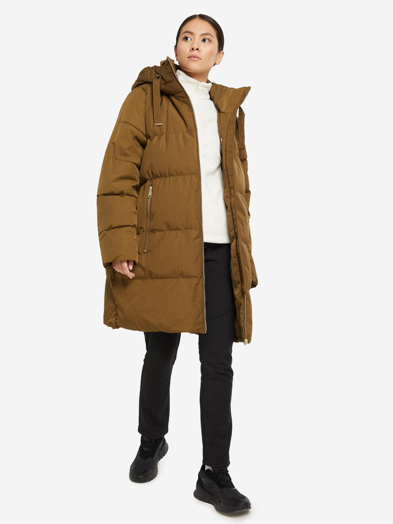 Пуховик женский Luhta Halla коричневый цвет — купить за 41840 тг со ...
