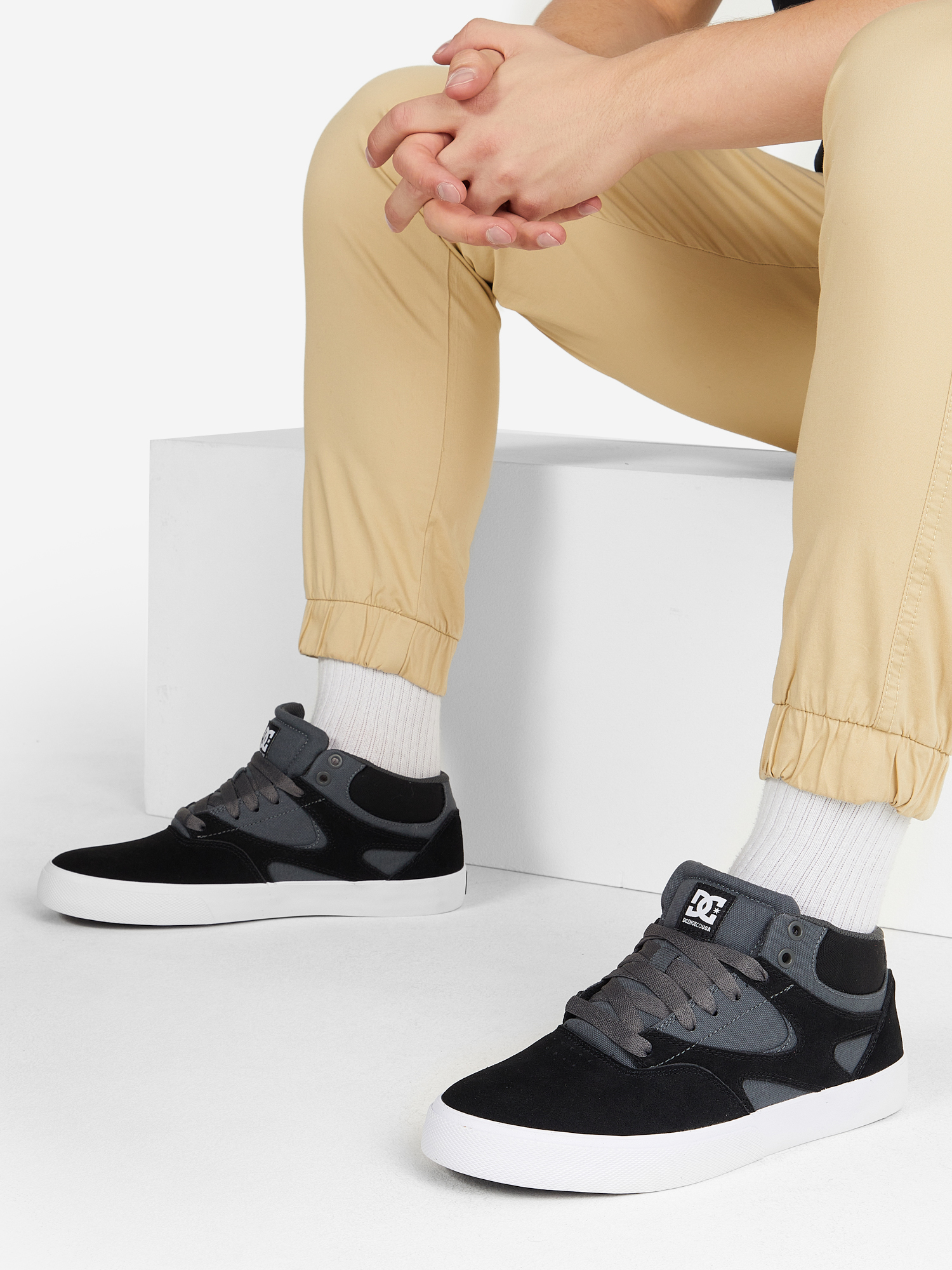 DC Shoes Kalis Vulc Mid ерлер кедысы қара/сұр түсте — Sportmaster ...