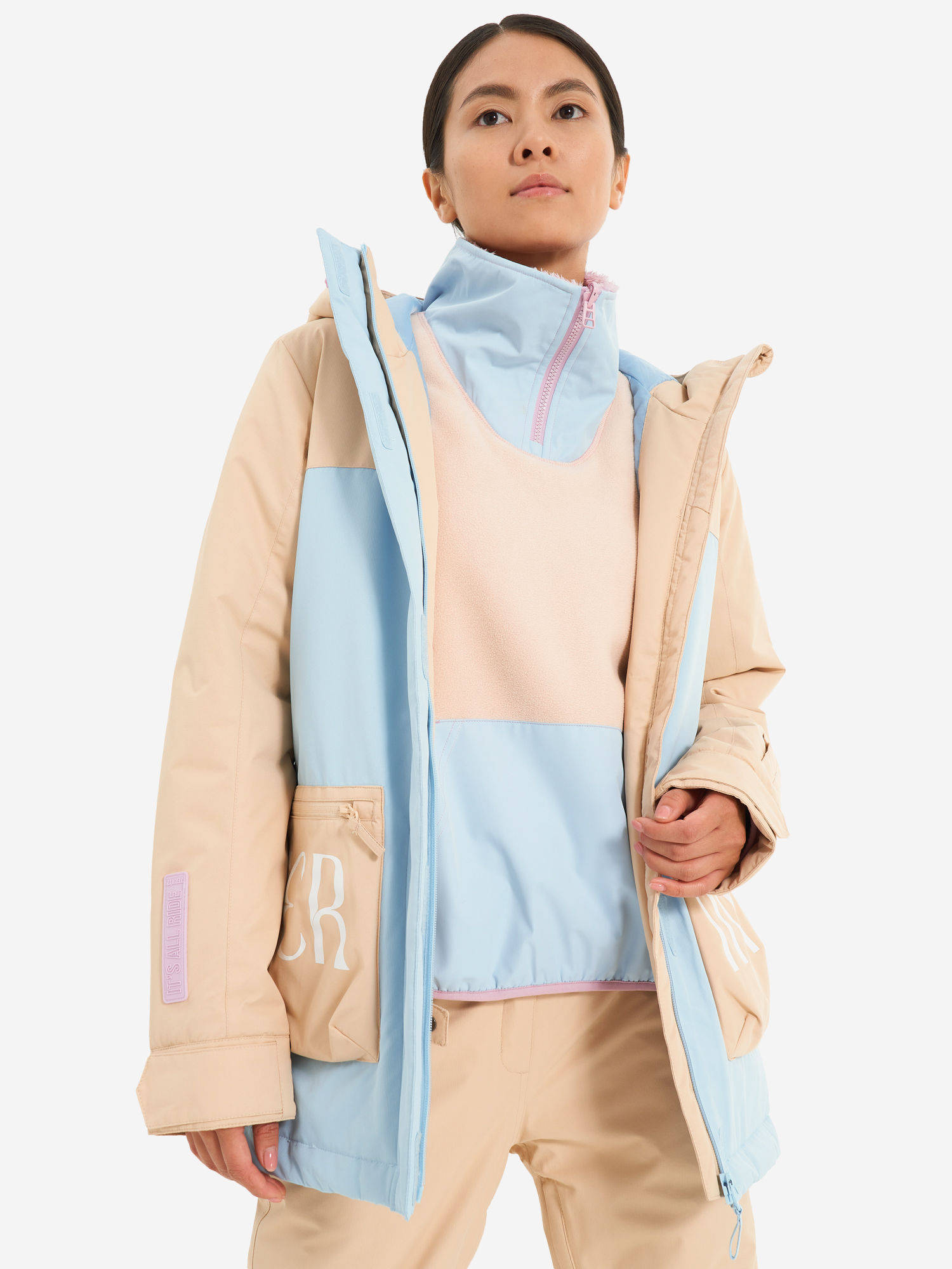 Куртка утепленная женская Termit Infinity бежевый/голубой цвет — купить за 27990 тг со скидкой ...