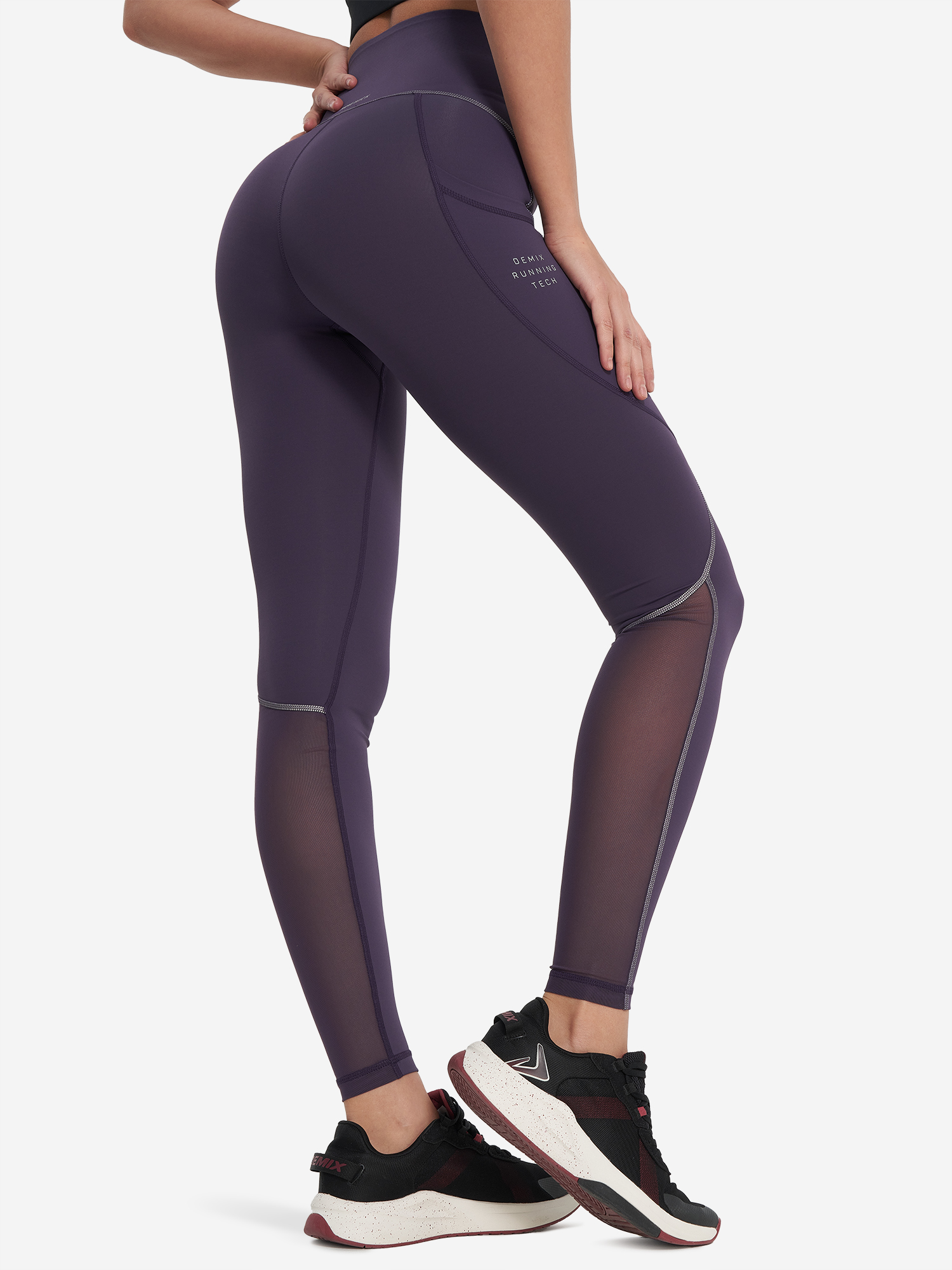 Легинсы компрессионные женские Demix AeroMove Tech виноградный цвет ...