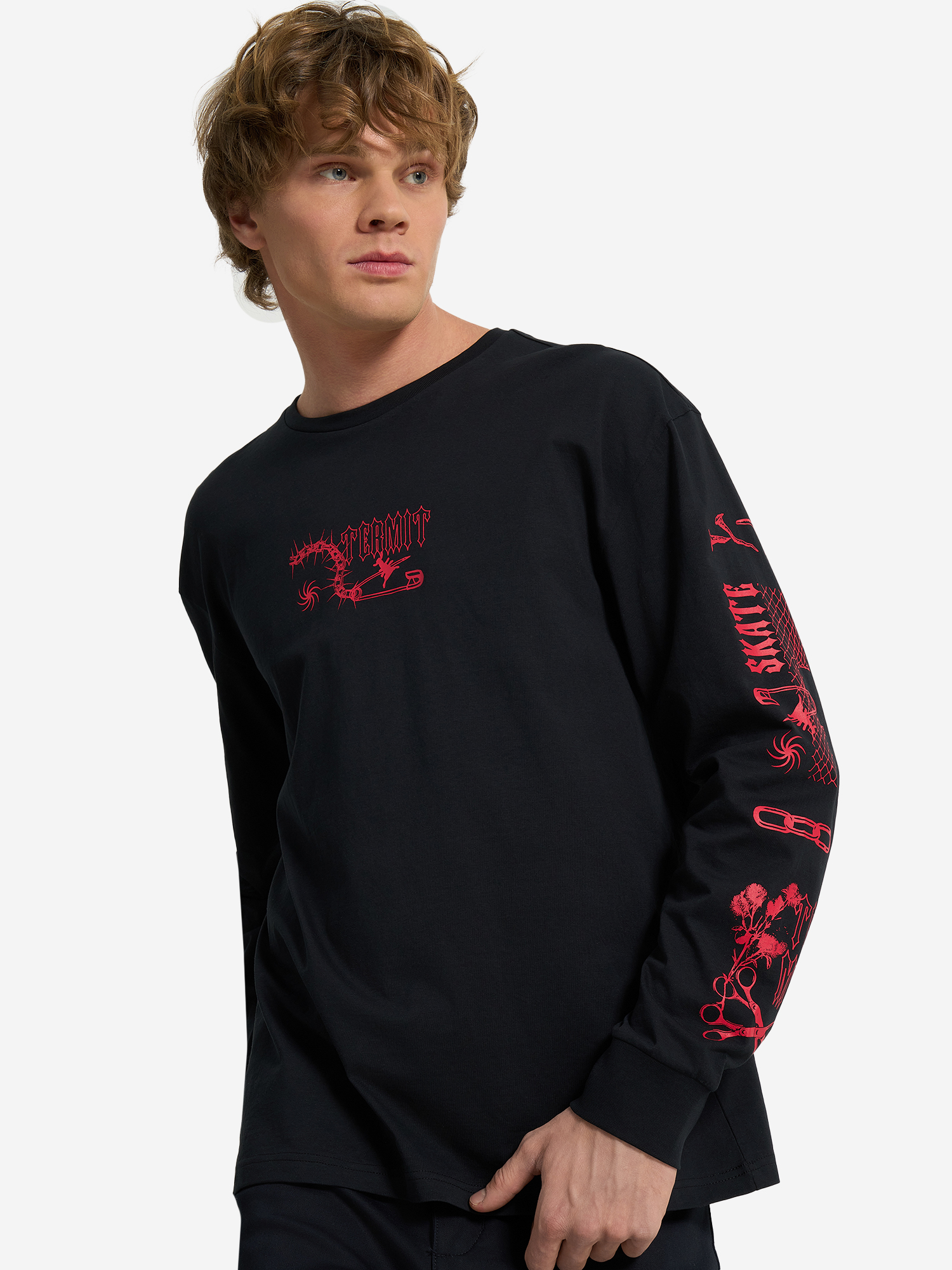 Лонгслив мужской Termit черный цвет — купить за 4240 тг со скидкой 50 % в интернет-магазине ...