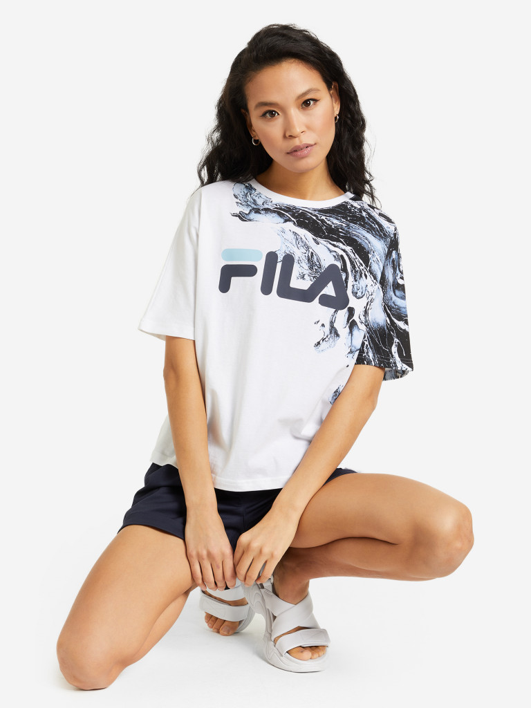 Футболка женская FILA белый цвет — купить за 2690 тг со скидкой 70 % в интернет-магазине Sportmaster