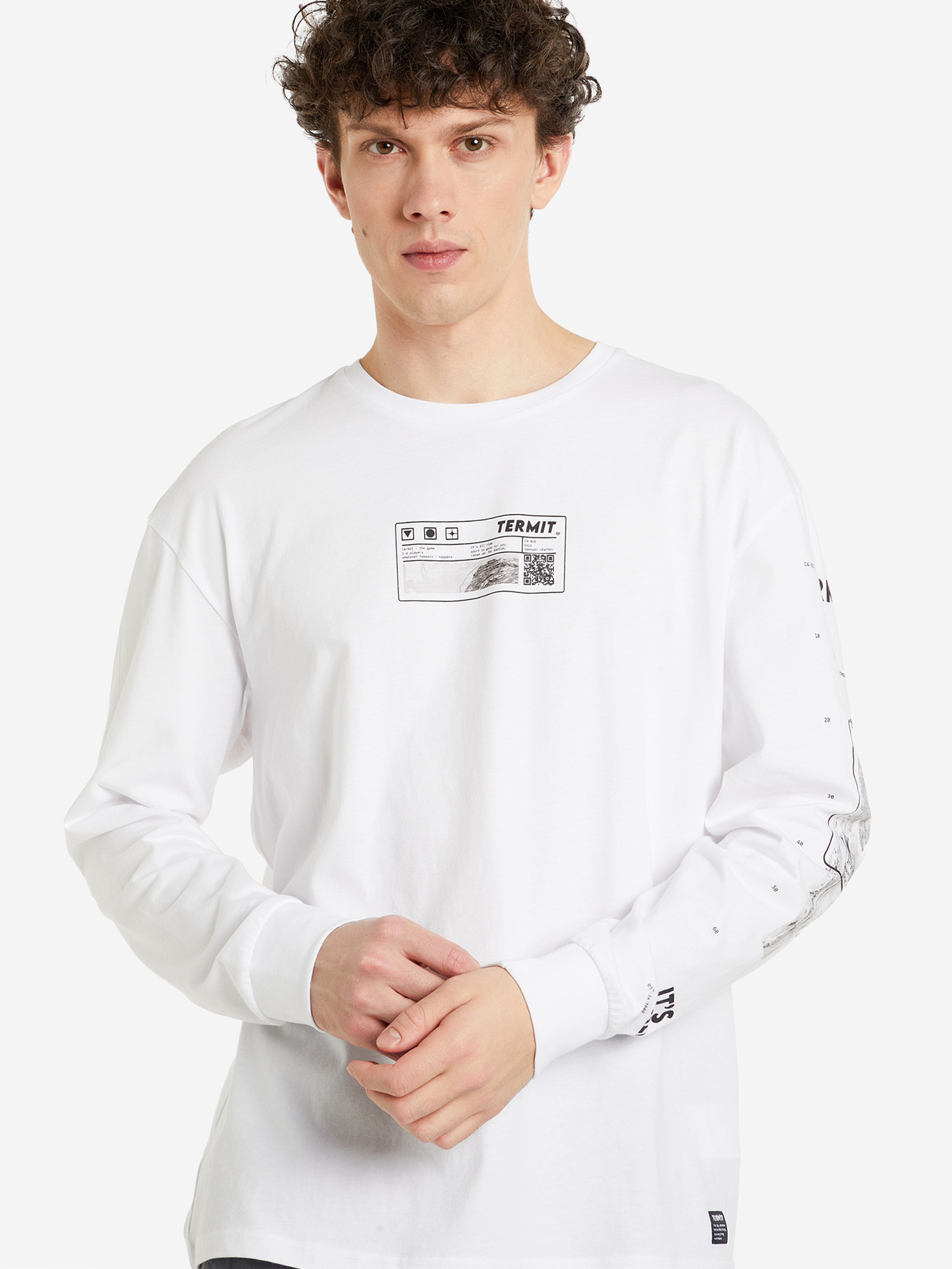 Лонгслив мужской Termit белый цвет — купить за 4240 тг со скидкой 50 % в интернет-магазине ...