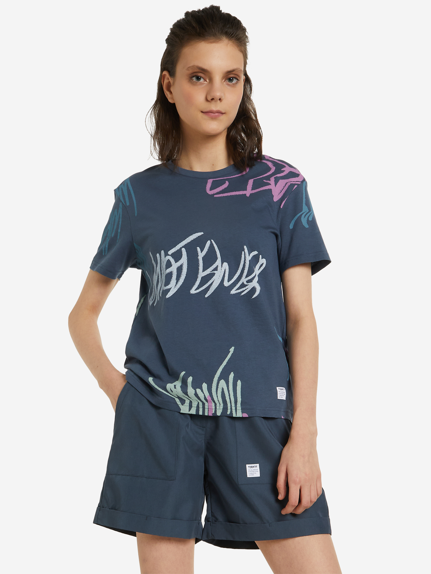 Футболка женская Termit синий цвет — купить за 3140 тг со скидкой 50 % в интернет-магазине ...