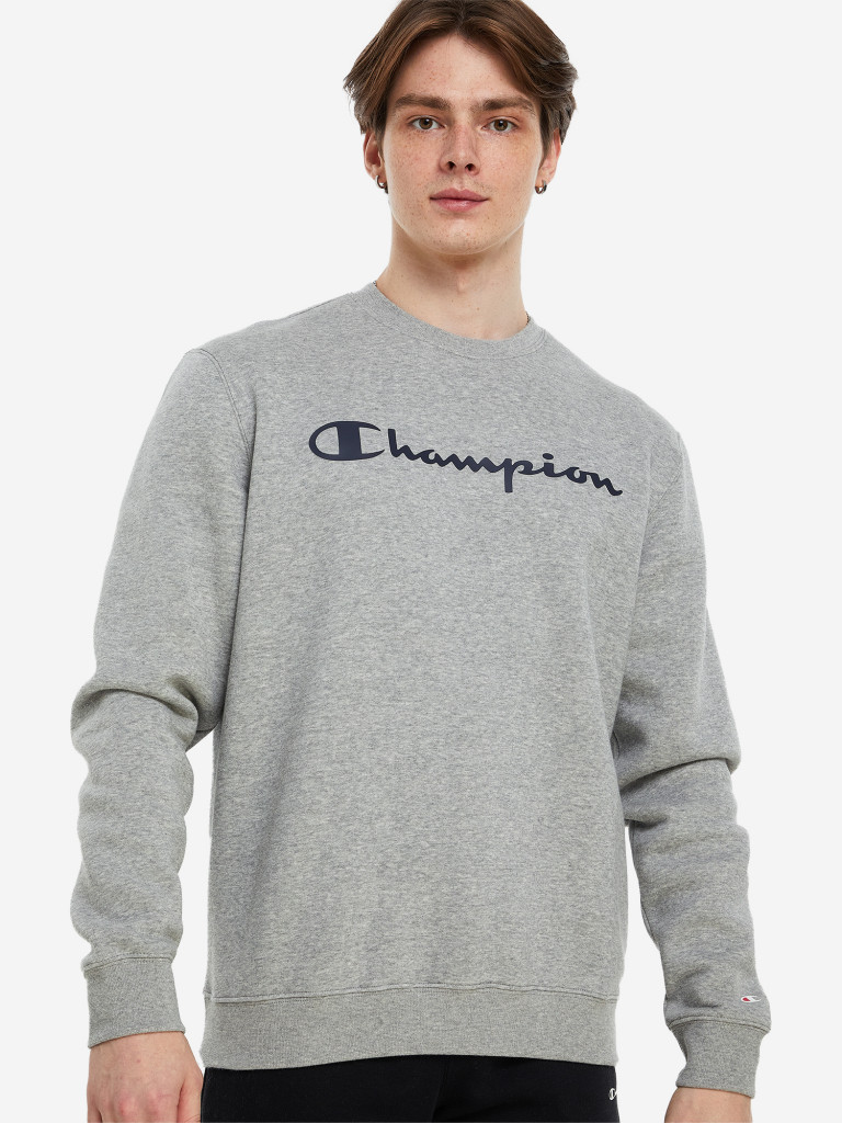 Свитшот мужской оверсайз Champion серый цвет — купить за 7390 тг со ...