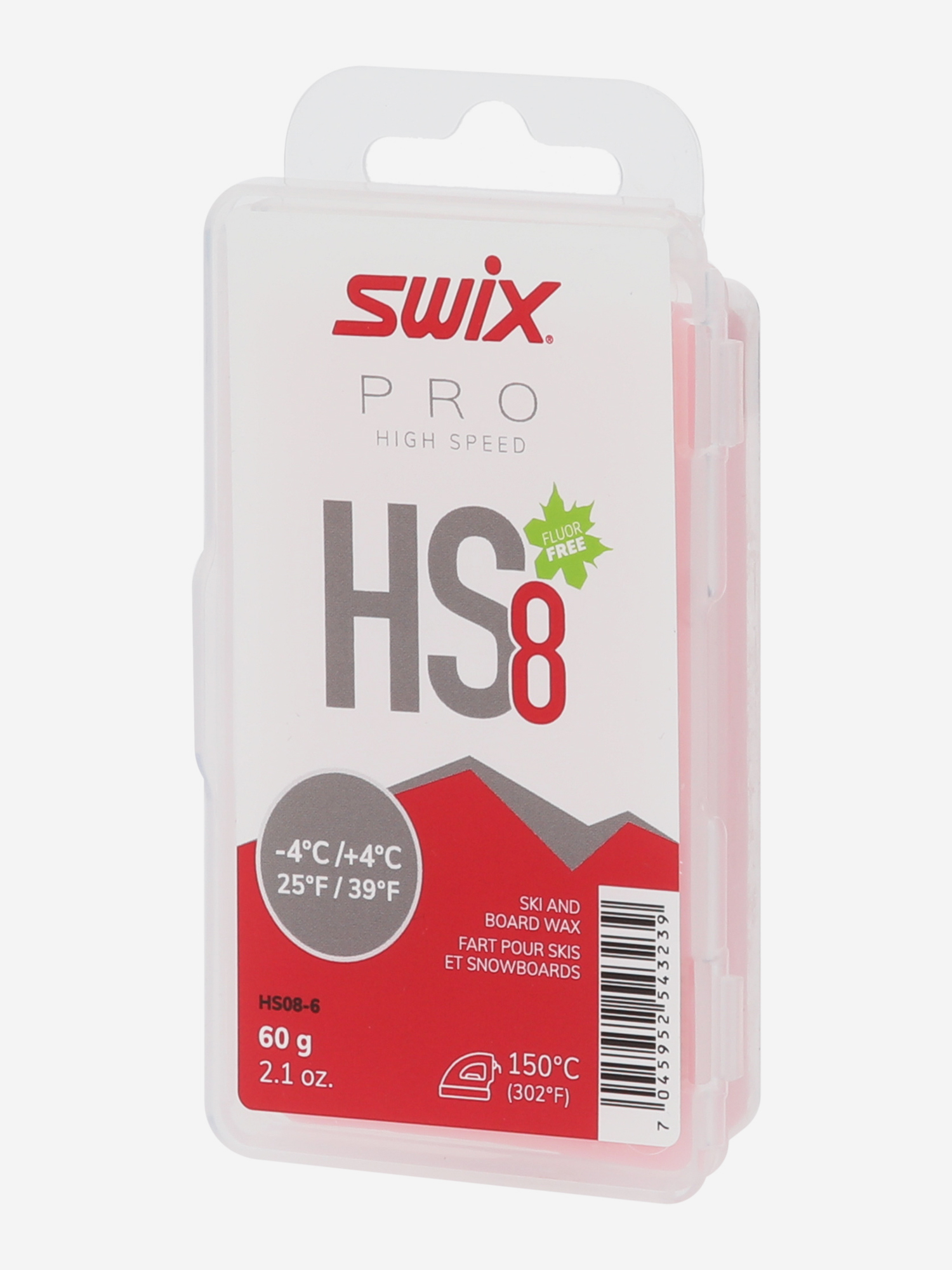 Мазь скольжения твердая Swix HS8 Red, -4°C/+4°C, 60 г красный цвет — купить за 12490 тг в ...