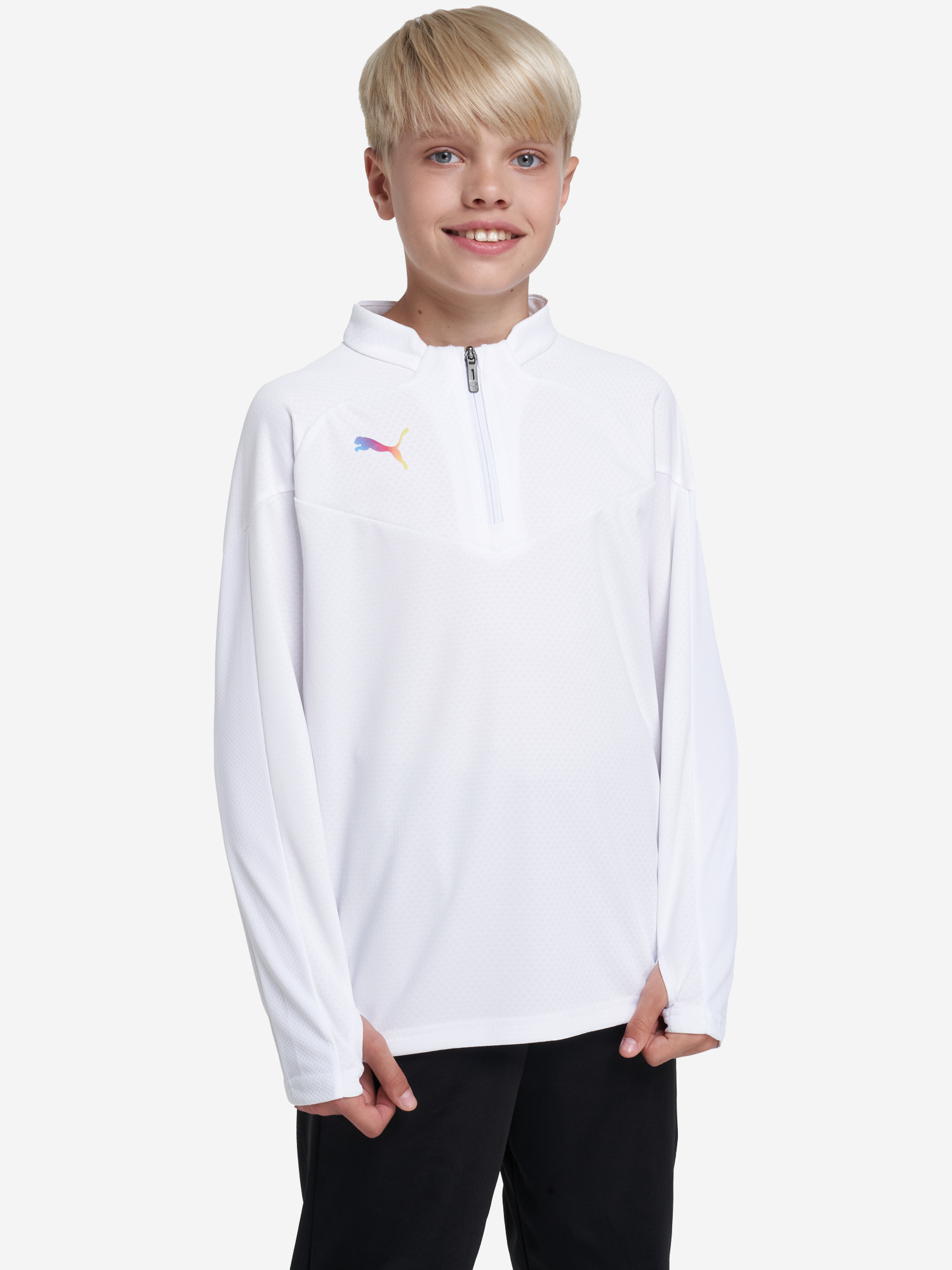 Джемпер футбольный для мальчиков PUMA Individualfinal белый цвет ...