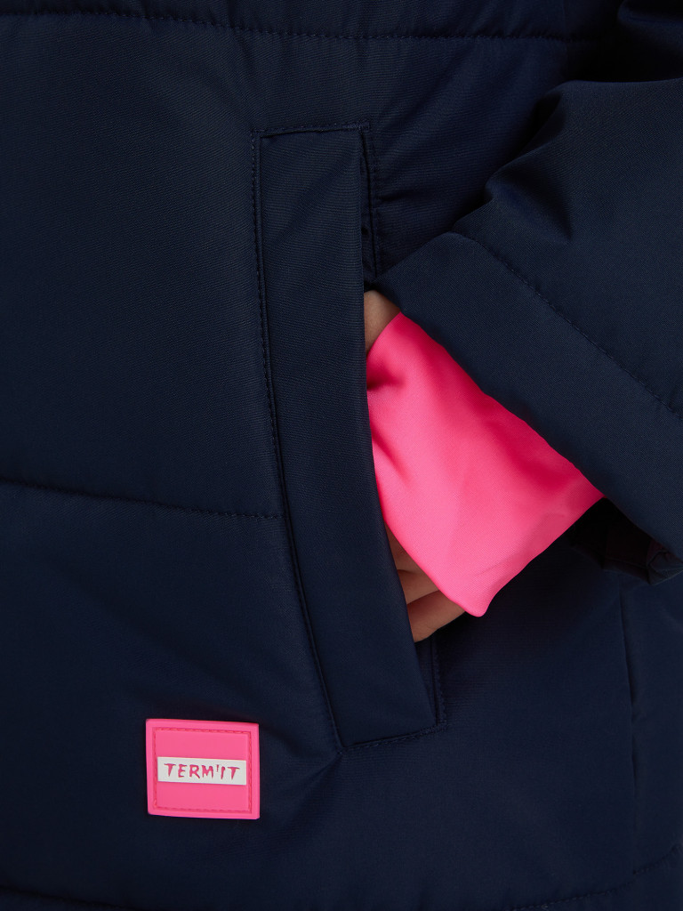 Пальто утепленное для девочек Termit темно-синий цвет — купить за 10490 тг со скидкой 70 % в ...