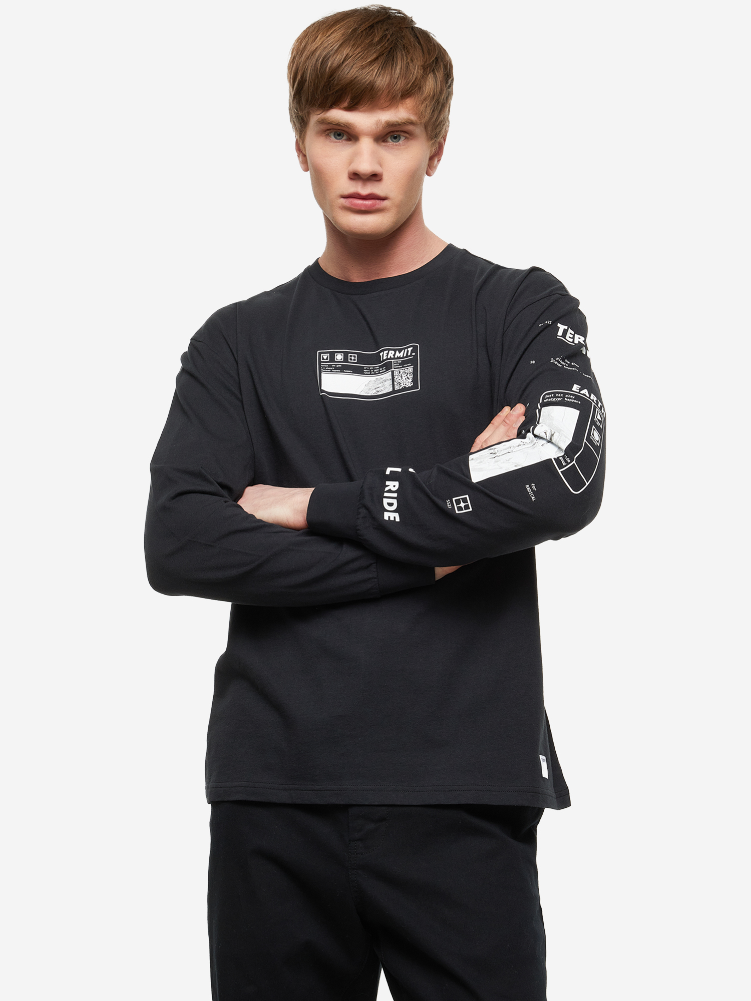 Лонгслив мужской Termit черный цвет — купить за 4240 тг со скидкой 50 % в интернет-магазине ...