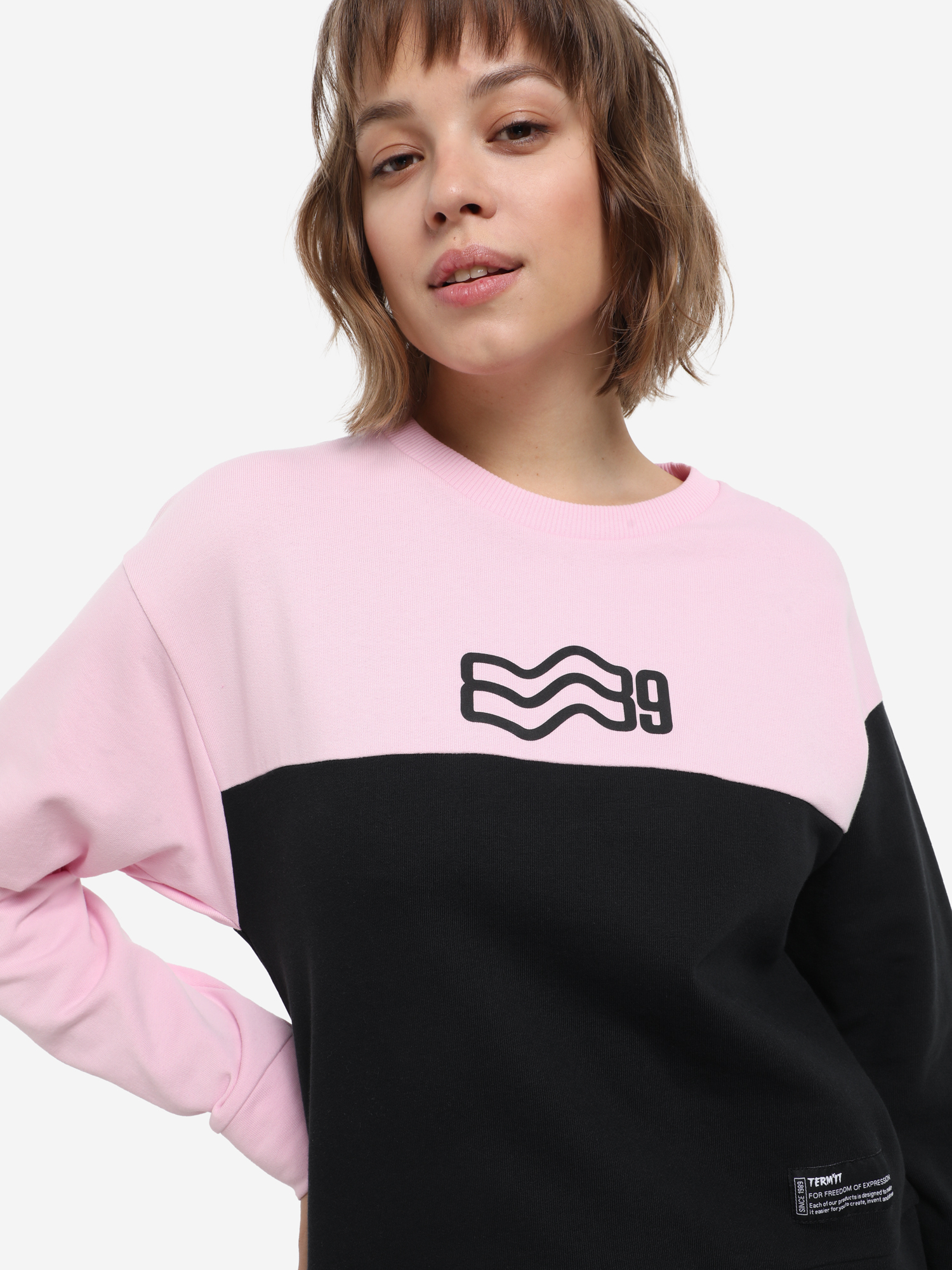 Свитшот женский Termit черный/розовый цвет — купить за 3290 тг со скидкой 70 % в интернет ...