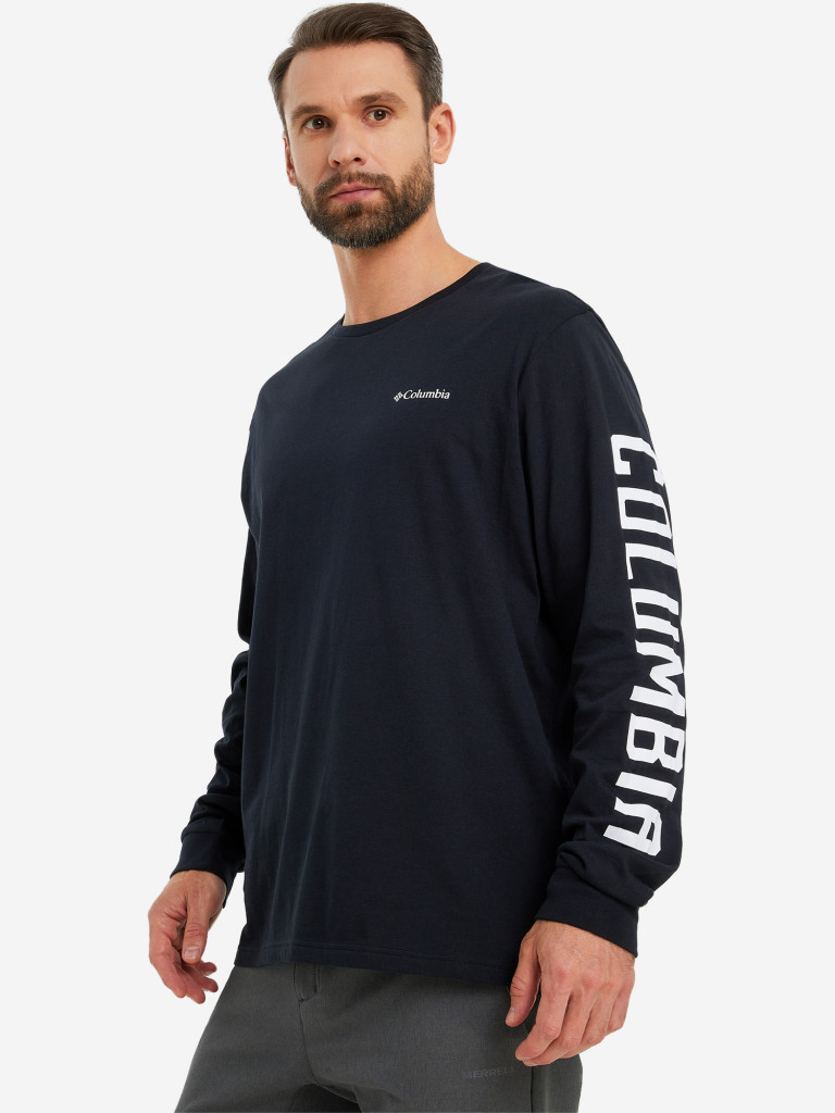Лонгслив мужской оверсайз Columbia Rockaway River Graphic LS Tee черный ...