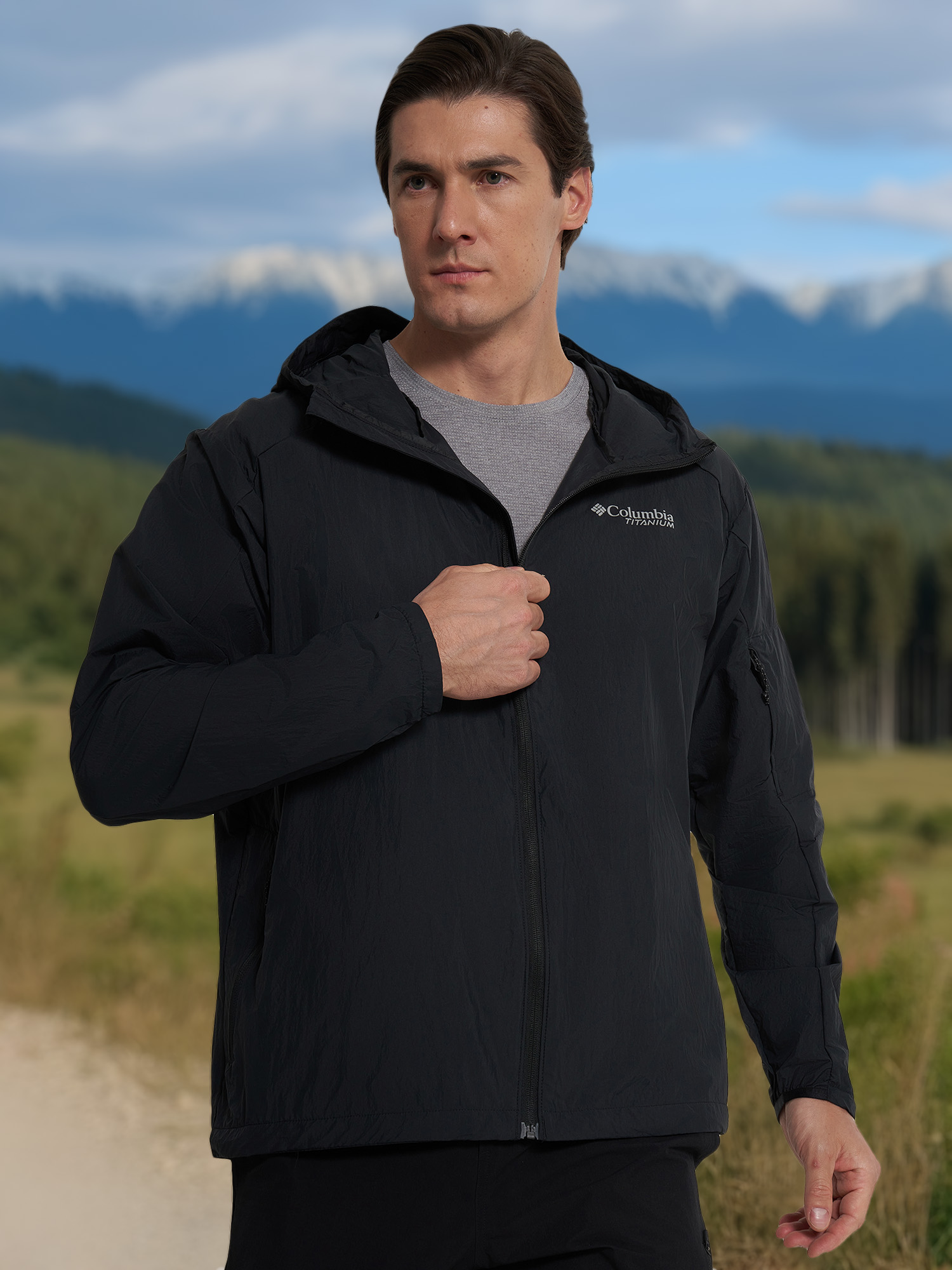 Ветровка мужская Columbia Loop Trail II Windbreaker черный цвет ...