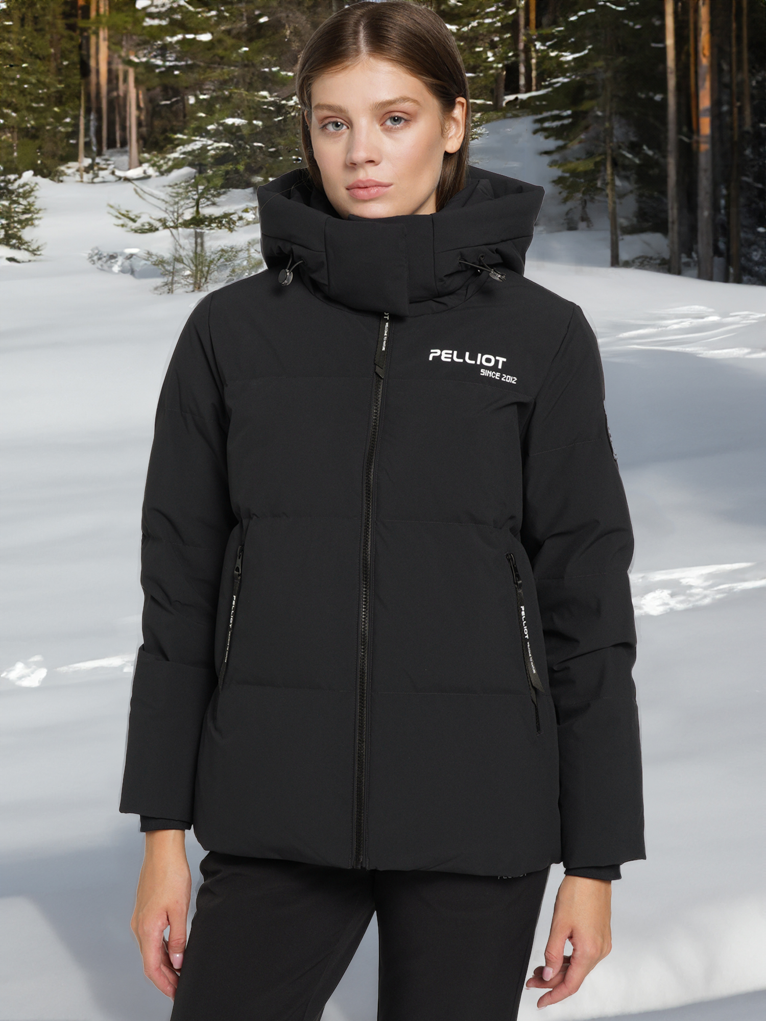 Пуховик женский Pelliot черный цвет — купить за 56240 тг со скидкой 50 % в интернет-магазине ...