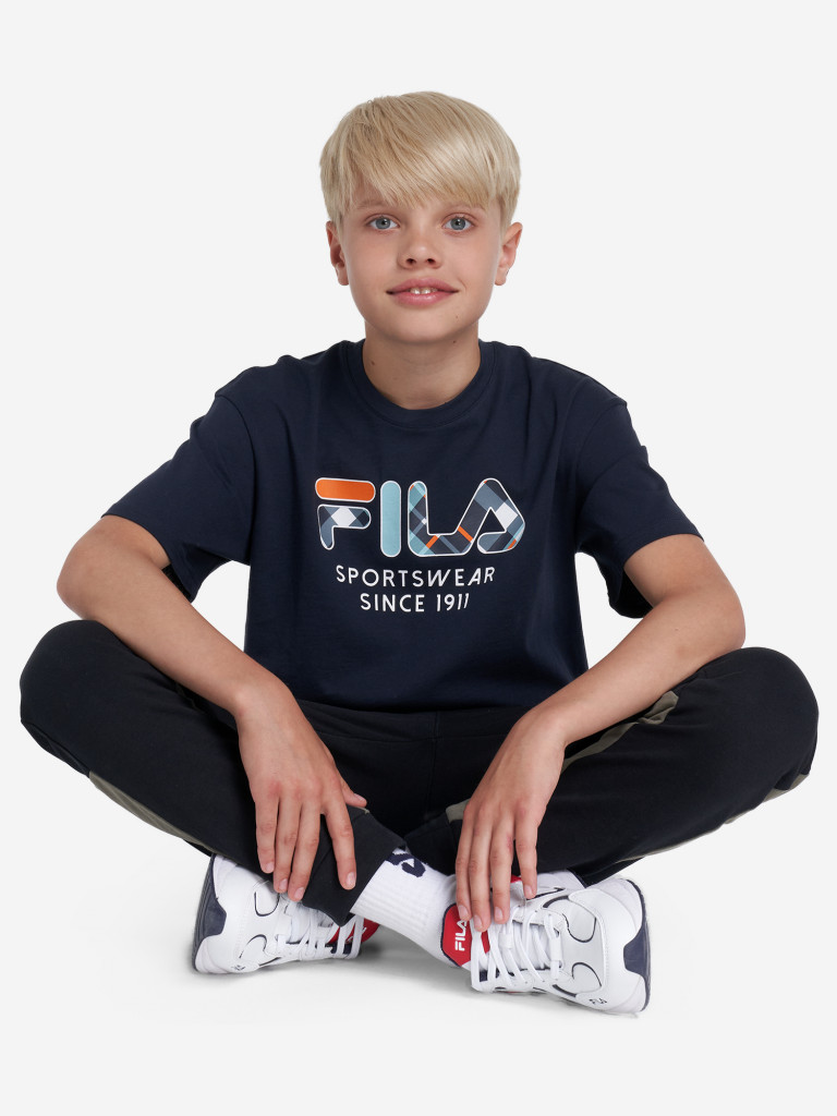 Футболка для мальчиков FILA темно-синий цвет — купить за 2890 тг со ...