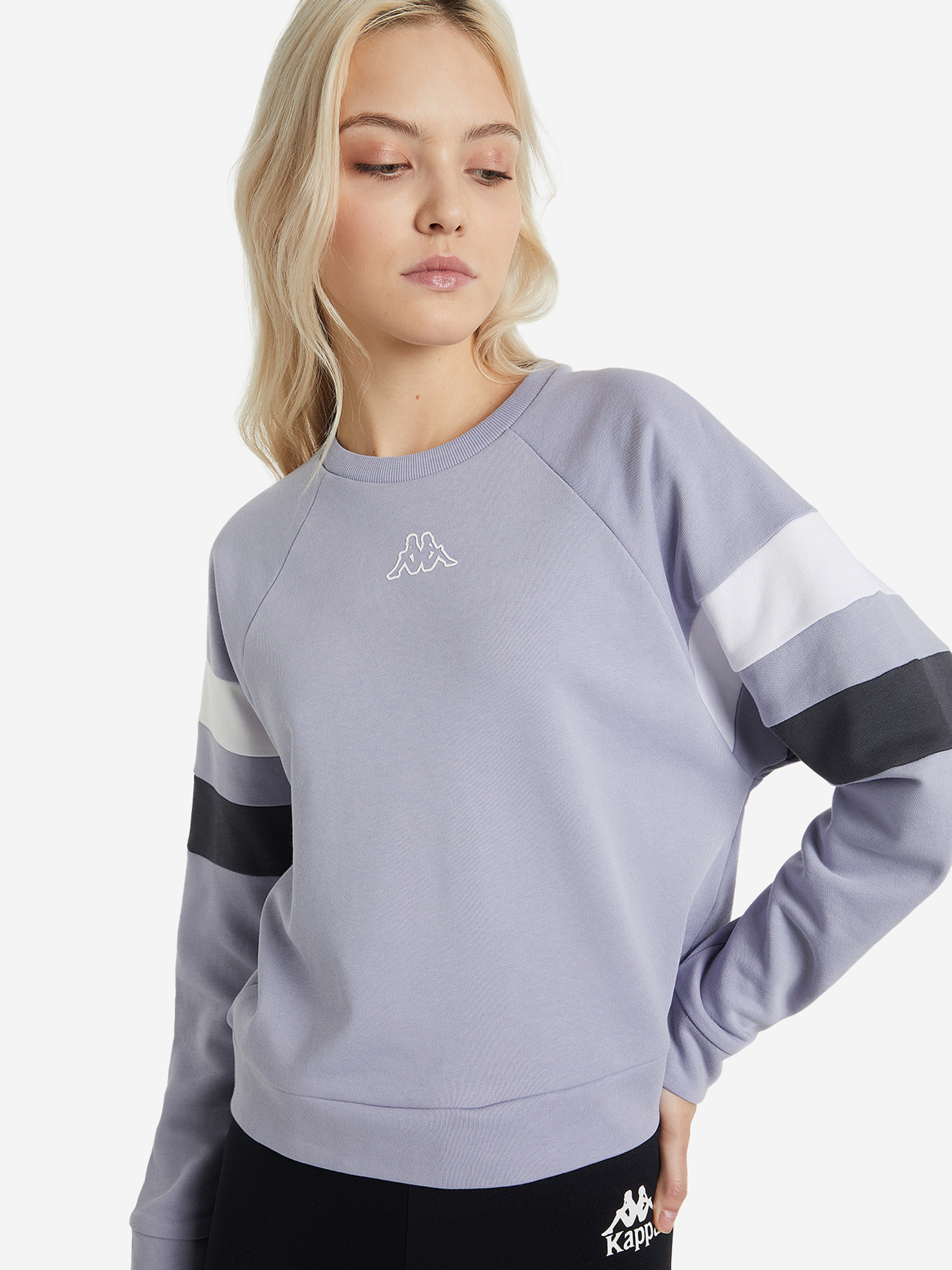 Свитшот женский Kappa фиолетовый/белый цвет — купить за 5990 тг со скидкой 70 % в интернет ...