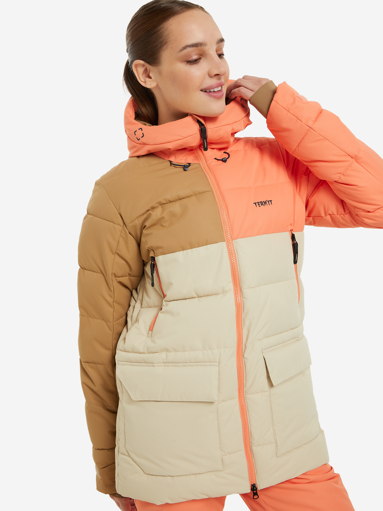 Куртка утепленная женская Termit бежевый/оранжевый цвет — купить за 36490 тг со скидкой 50 % в ...