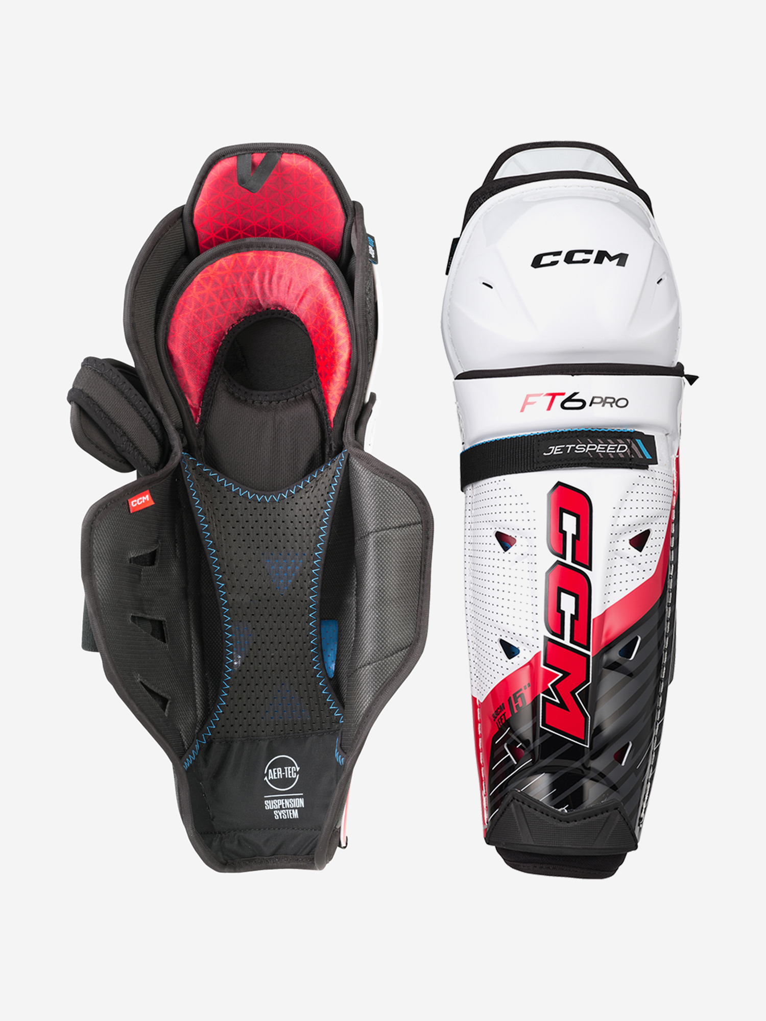 Щитки хоккейные детские CCM JetSpeed FT6 PRO JR мультицвет цвет ...