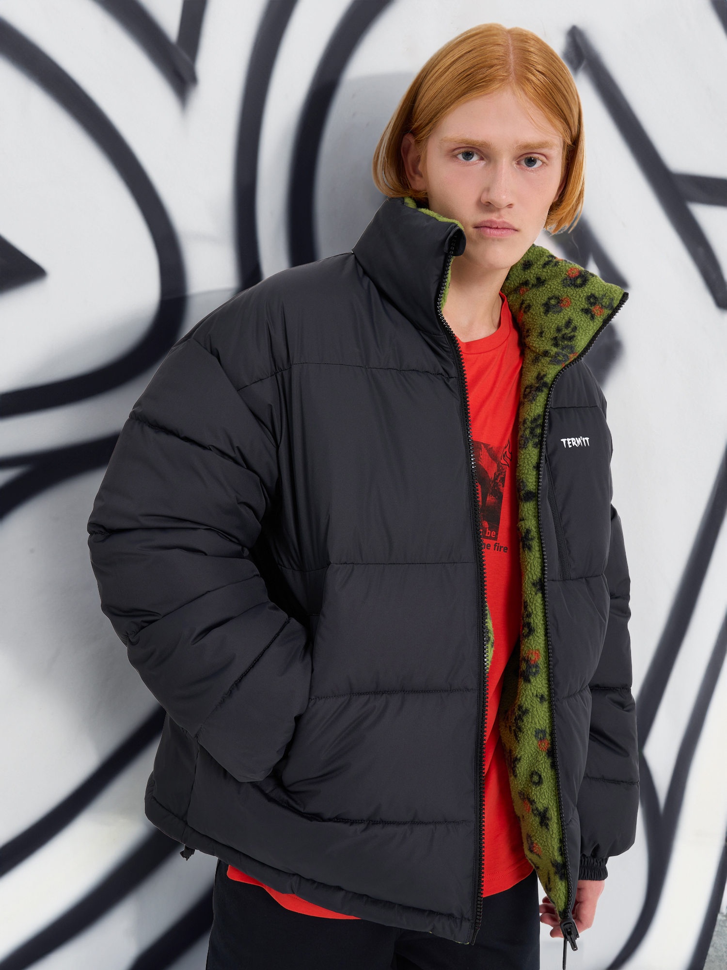 Пуховик двусторонний мужской Termit черный/зеленый цвет — купить за 27240 тг со скидкой 50 % в ...
