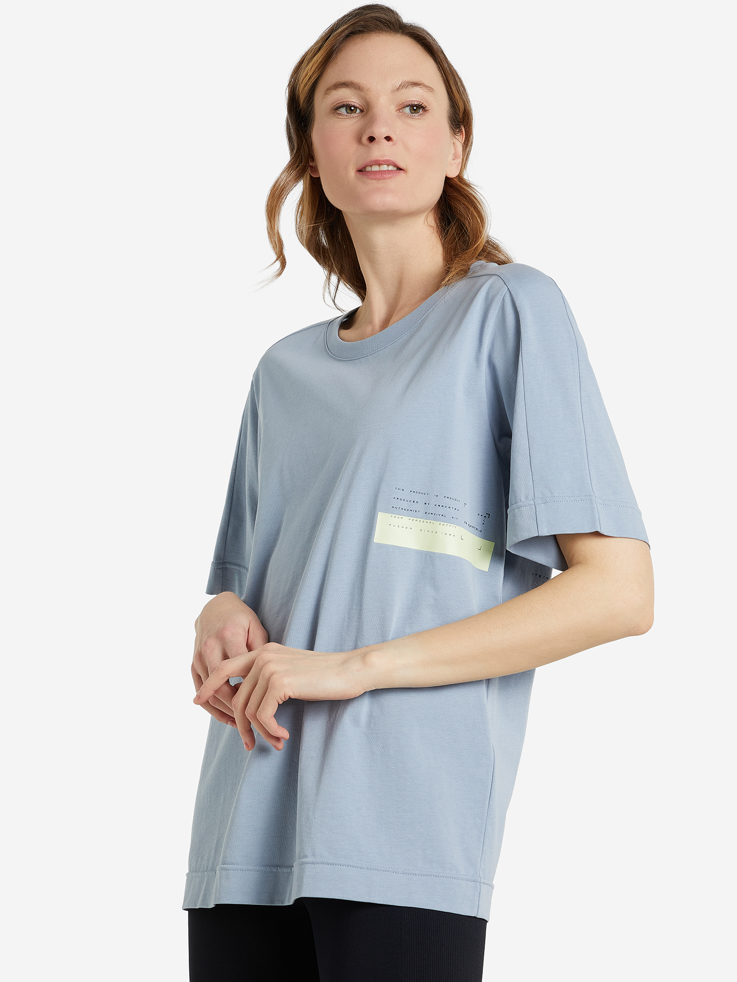 Футболка женская KRAKATAU Weywot голубой цвет — купить за 21990 тг. в ...