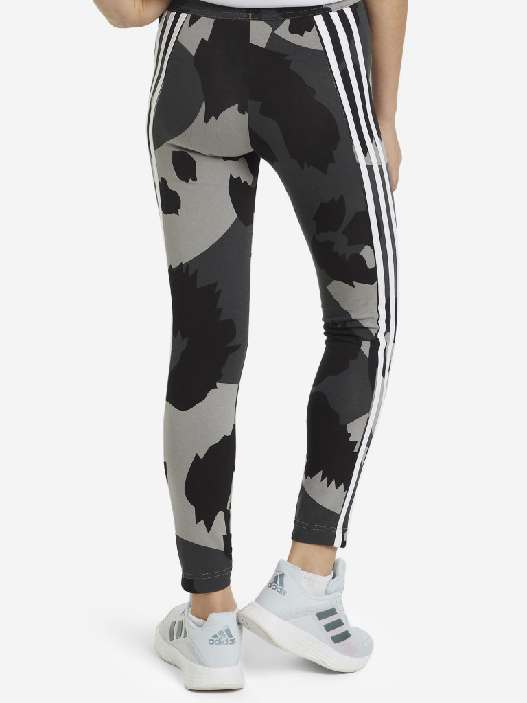 Легинсы для девочек adidas 3-Stripes All Over Print серый цвет — купить ...