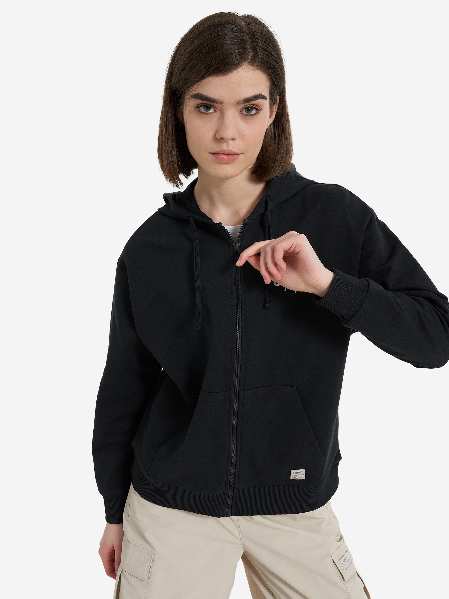 Толстовка женская Termit черный цвет — купить за 6390 тг со скидкой 60 % в интернет-магазине ...