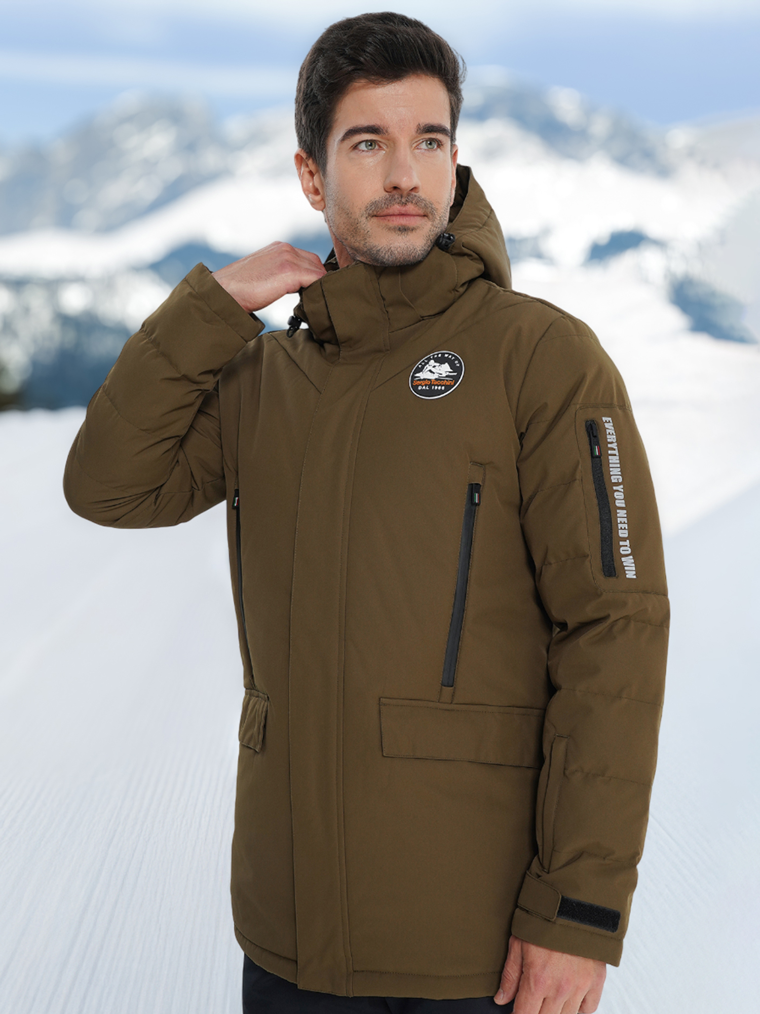 Куртка горнолыжная мужская Sergio Tacchini John хаки цвет — купить за ...