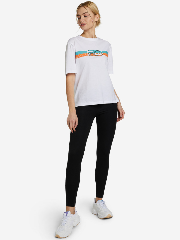 Футболка женская FILA белый цвет — купить за 2690 тг со скидкой 70 % в интернет-магазине Sportmaster