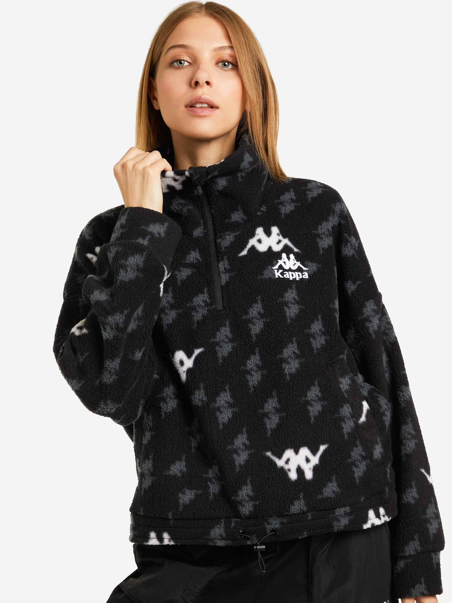 Джемпер флисовый женский Kappa черный цвет — купить за 5990 тг со скидкой 70 % в интернет ...